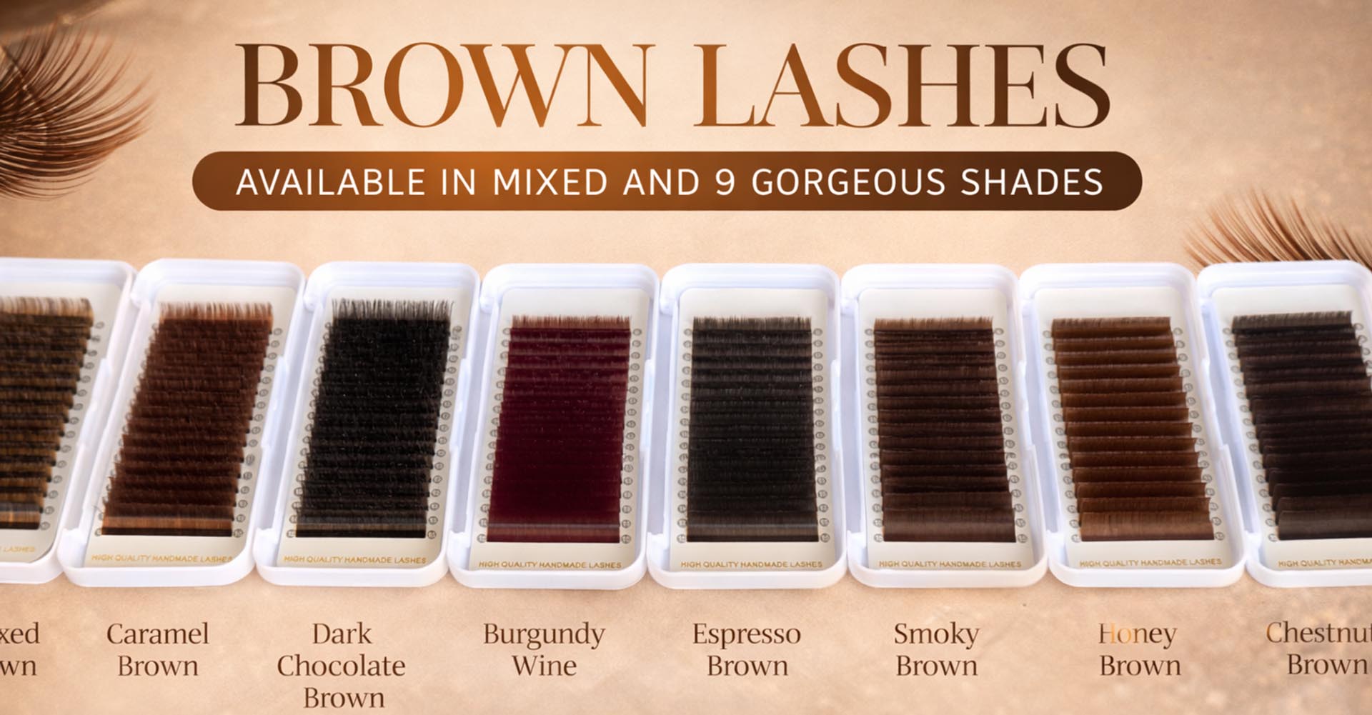 Color Lashes (USA Stock) Brown Shades + Pink, Blue, White & Custom Dye ...